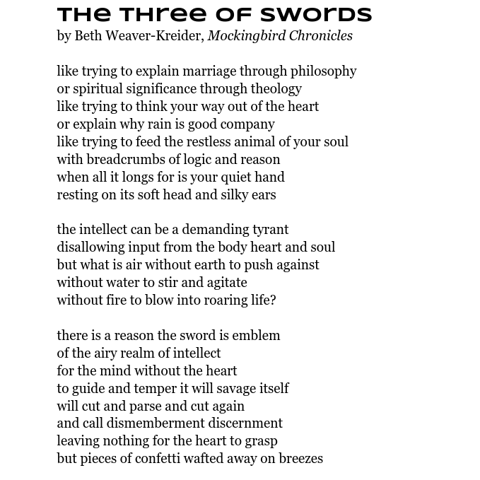 The Three of Swords | Mockingbird Chronicles
