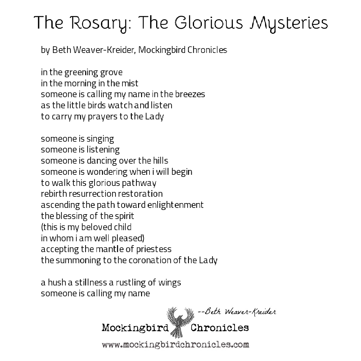 The Glorious Mysteries | Mockingbird Chronicles