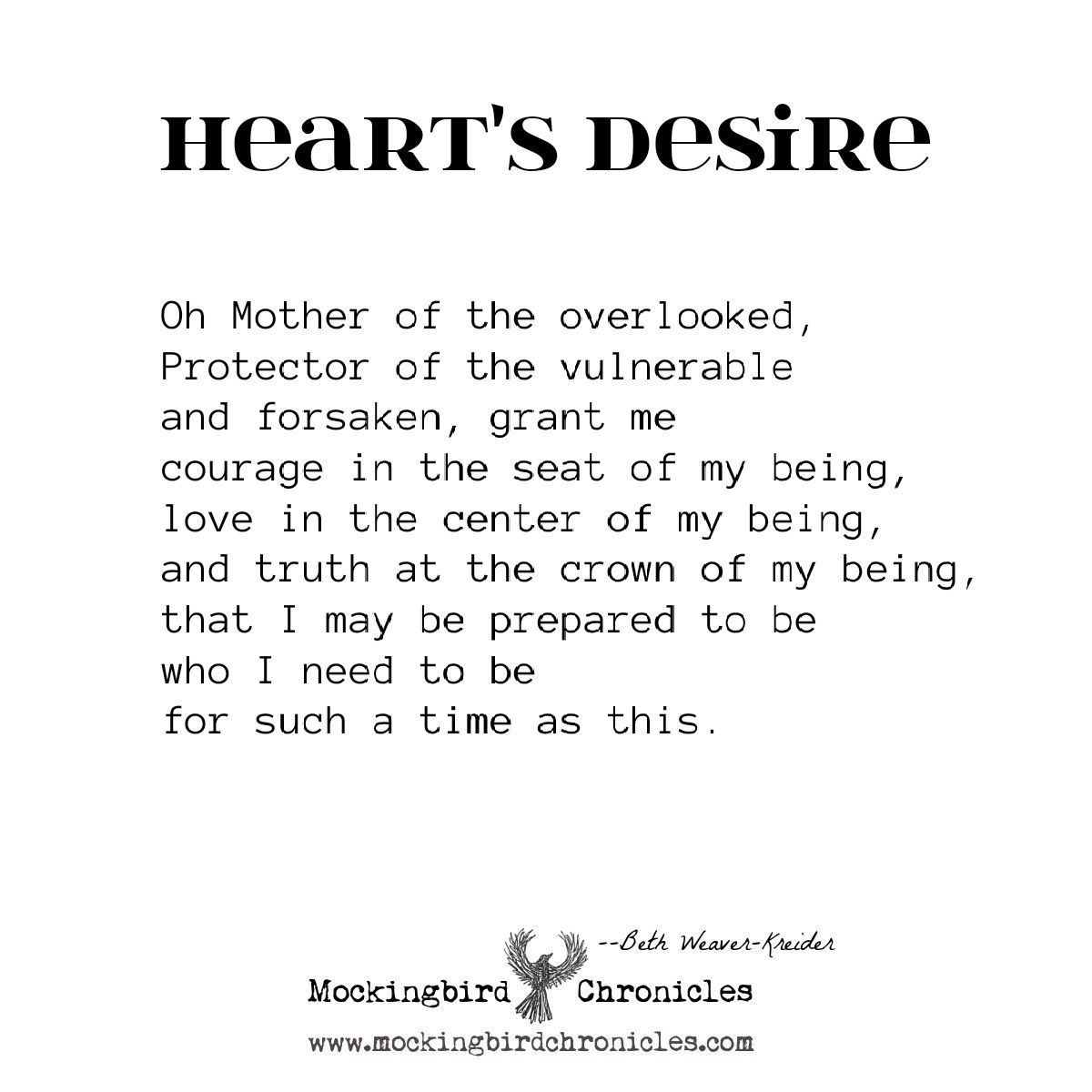 Heart’s Desire | Mockingbird Chronicles